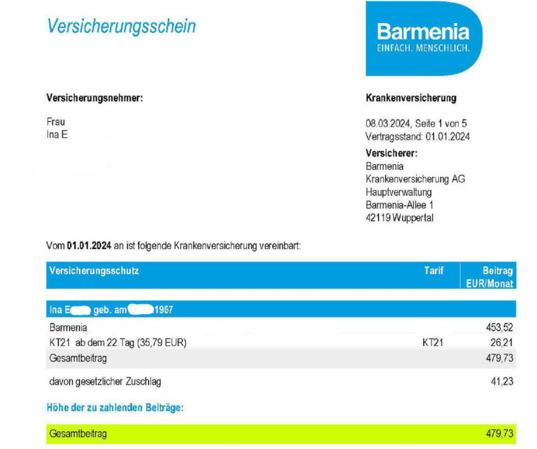 Barmenia PKV Beitragserhöhung 2025